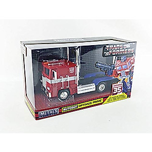 Jada Toys Transformers G1 Optimus Prime Truck with Robot on Chassis Die-cast Car