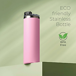 SIPX™ Triple-Insulated Tumblers - 18 Oz. Slim Modern Tumbler With Lid, insulated Cup Keeps Hot For 12 Hours, Stainless Steel Tumbler Made Of Sustainable Material, Coffee Travel Mug (Pink)