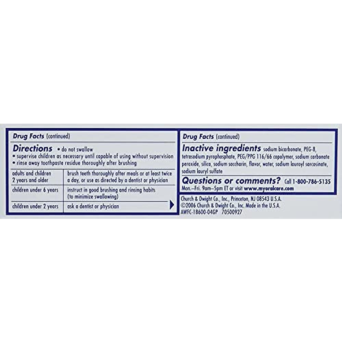 Arm and Hammer Advance Whitening Toothpaste .9 Oz Travel Size 4 Pk.