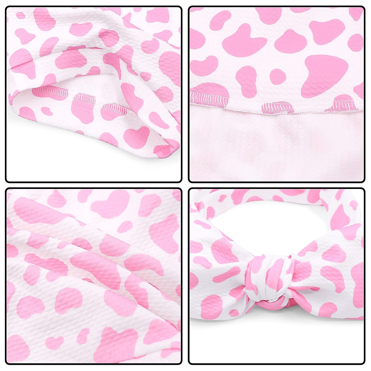 Cow Print Baby Shorts Set Baby Girl Bummies Summer Shorts High Waisted Bloomers and Bows Cow Spot Diaper Cover Baby Shorts Cow Girl Outfit Baby Toddler Clothes Baby Shower Birthday Cake Smash Gift