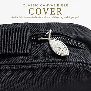 Divinity Boutique, Canvas Bible Case - Black Bible Cover for Men and Women - for Compact, Extra-Large and XX-Large Books