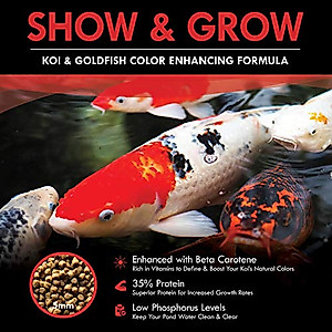 HALF OFF PONDS Show and Grow Koi and Goldfish Color Enhancing and Protein Food 50 lb Bag - KOISG-050