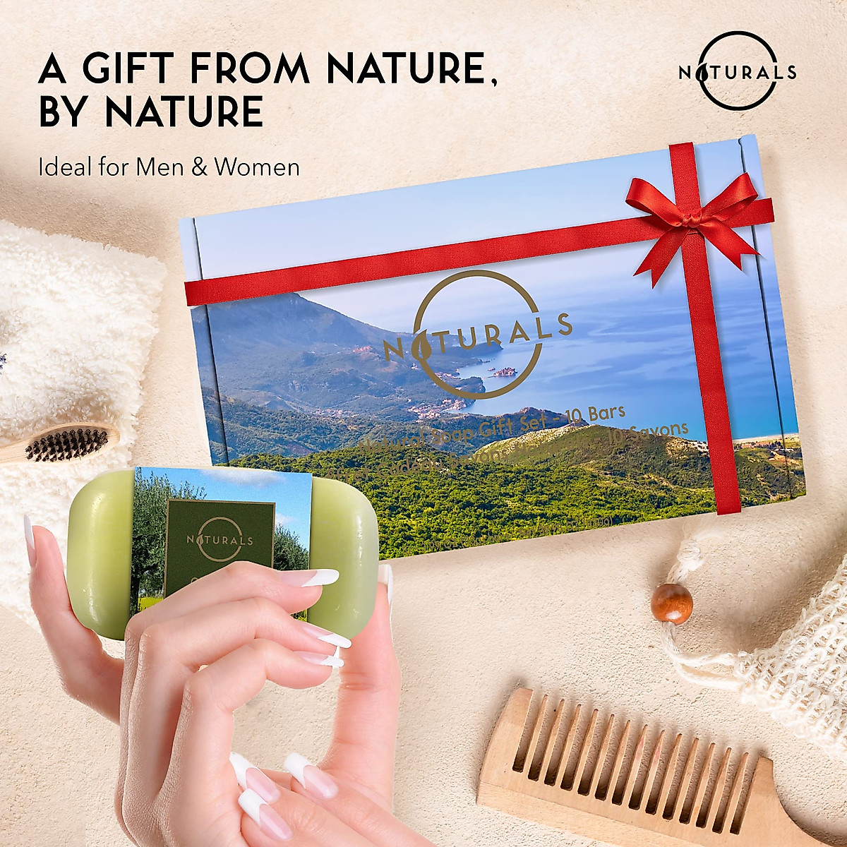 O NATURALS 10PC Bar Soap for Men & Women - Natural Soap, Bath Soap Bar for Women - Natural Soap for Men, Natural Bar Soap, Soap Bars, Natural Soap Bar - Vegan Bars of Soap - Spa Gifts for Women & Men