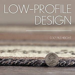 VHC Brands Floral Vine Jute Rug Rect w/Pad 36x60