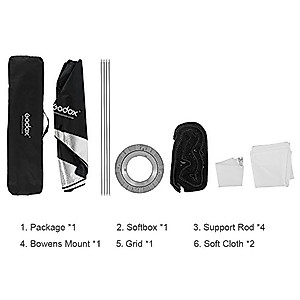 Godox 12"x 47" 30x120cm Honeycomb Grid Rectangular Softbox for Photo Strobe Studio Flash Softbox Bowens Mount