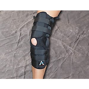 ALPS Coolfit Extended Knee Brace, Prevent or Reduce Severity of Knee Injury, Soft and Breathable, Wrap Around with Adjustable Hinges, Medium Size