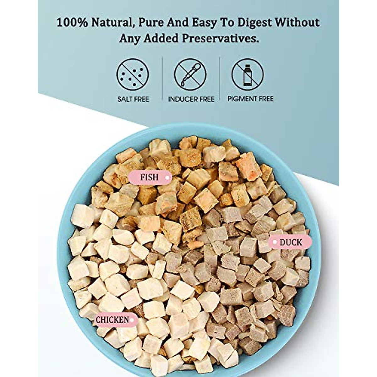 BNYEE 3 in 1 Meat Turtle Food - Chicken & Duck & Fish Meat Natural Freeze Dried Human-Grade Turtle Treats