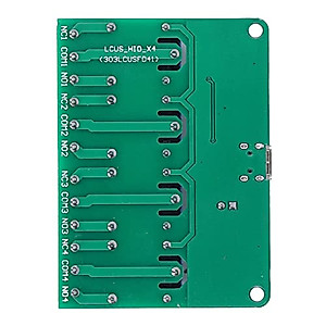 4 Channel Relay Module, Send Serial Commands PCB 10A 250VAC Overcurrent Protection USB Relay Expansion Board Drive Free Intelligent Control for PC