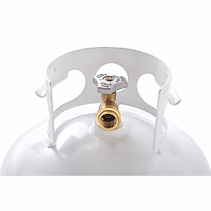Flame King YSN-301 30 Pound Steel Propane Tank Cylinder with Type 1 Overflow Protection Device Valve DOT and TC Compliant, White