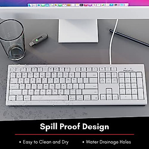 Macally Full Size USB Wired Mac Keyboard and Mouse Combo - Compatible Ergonomic Apple Keyboard and Mouse with Mac Shortcuts and Number Keypad for Mac Mini Pro, iMac Computer, MacBook Pro Air Laptops