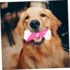 BESPORTBLE 3pcs Pet Teething Toys Dog Play Toy Bone Toy Puppy Teething Bones Dog Dental Toy Dog Cat Biting Toy Dog Molar Toy Pet Biting Toy Pet for Puppies The Chew Pink