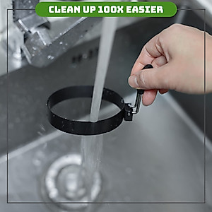 Large 3.5" Nonstick Egg Rings Set of 4, Round Crumpet Ring Mold Shaper for English Muffins Pancake Cooking Griddle - Portable Grill Accessories for Camping Indoor Breakfast Sandwich Burger