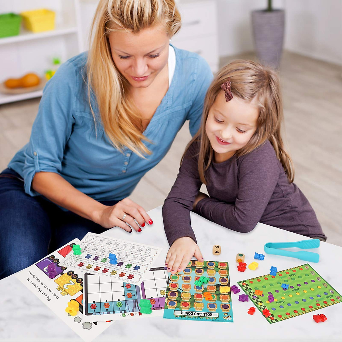 Counting Bears with Matching Sorting Cups,Rainbow Bear Counters with Activity Cards and Storage Box,Montessori Educational Counting and Sorting Toys,Fun Math Manipulative for Preschool Learning
