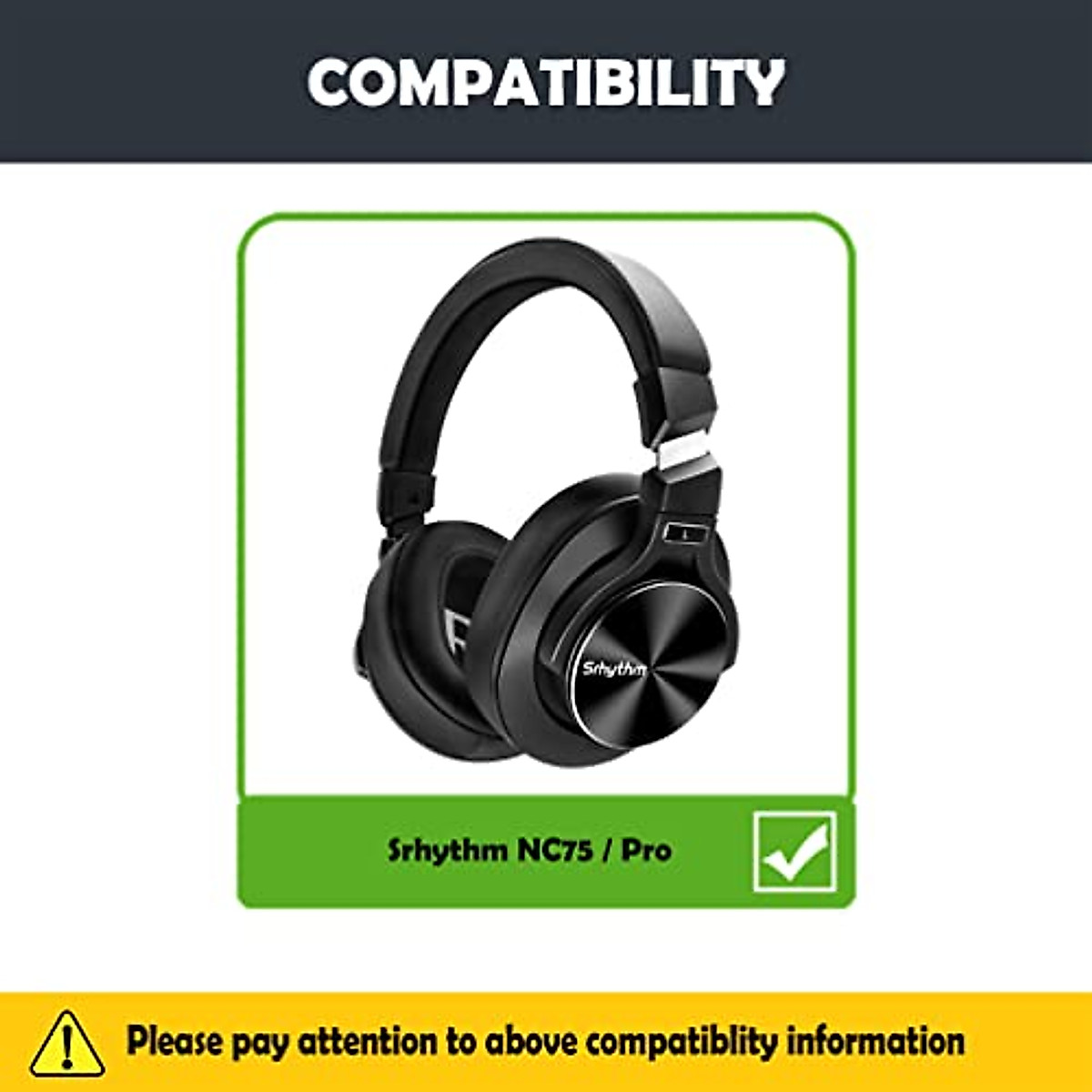 HTINDUSTRY Supreme Comfort Replacement Ear Pads Cushion,Headphone Earpads Compatible with Srhythm NC75 Pro NC 75 Headphones