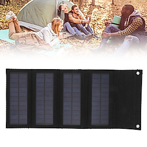 Bank, 40W 4 Fold Solar Panel Charging Bag Folding Bag Foldable Charger for Outdoor Camping Hiking Emergency Charging (Black)
