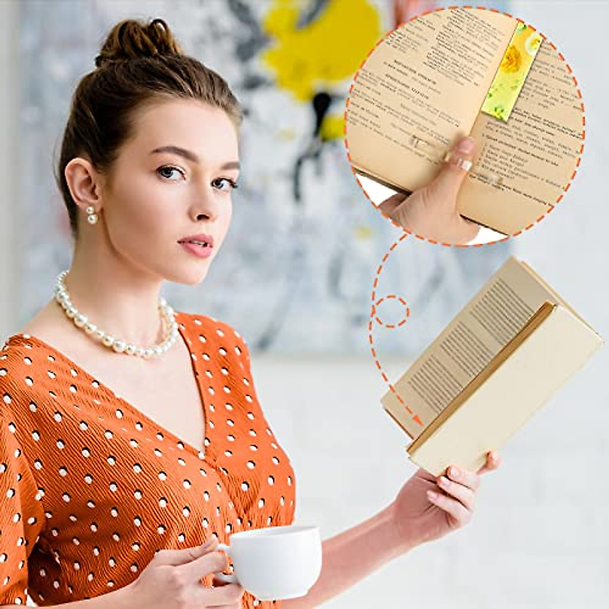 8 Pieces Flower Acrylic Bookmarks Book Page Holder Floral Bookmarks with Colorful Tassels Thumb Ring Page Holder Transparent Page Holders for Reading Students Teachers Book Lovers Women