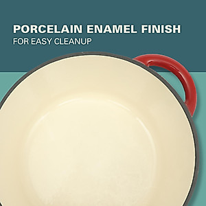 Gibson Home Addlestone 5 Quart Enamel Cast Iron Dutch Oven - Red