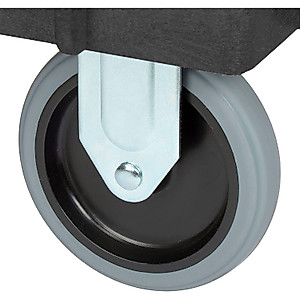 Global Industrial Industrial Service & Utility Cart, Plastic 2 Shelf Tray Black, 38” x 17-1/2”, 5" Rubber Casters