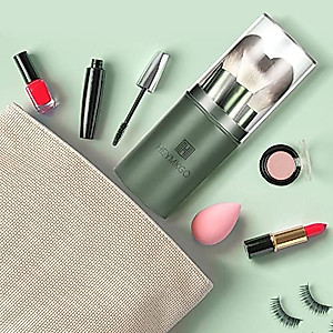 Makeup Brushes Set, HEYMKGO 11Pcs Makeup Brush Set Premium Synthetic Bristles Conical Handle Kabuki Foundation Face Eyeshadow Brush for Liquid Powder Buffing Blending Contouring With Travel Case