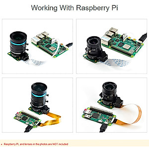 Raspberry Pi HQ Camera Module with Case for Raspberry Pi 4B/3B+/3B/2B/A+/Zero/W/Zero WH,12.3MP IMX477 Sensor Support C- and CS-Mount Lenses, Alternative for Raspberry Pi Camera Module V2 (8 Items)