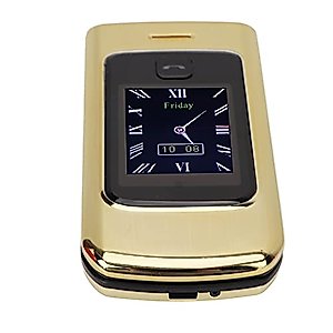 Unlocked Senior Flip Phone, Senior Flip Phone Big for Daily Life (Gold)