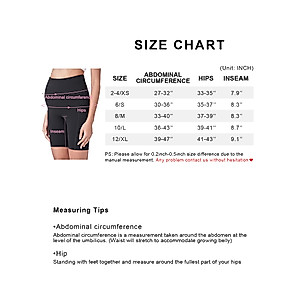 POSHDIVAH Women's Maternity Yoga Shorts Over The Belly Bump Workout Active Short Pants Light Green 8" Large