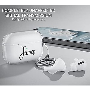 KEAECIZ Personalized Custom Case for AirPods Pro (2nd Generation),Custom Text Clear Soft TPU Protective Cover Design Your Own AirPods Pro 2022 Headphone Cases with Keychain