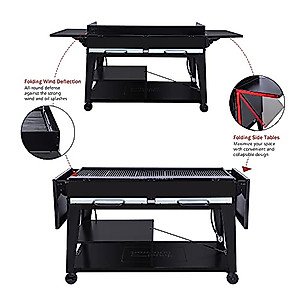 Royal Gourmet GB8003 Flat Top Grills Outdoor Cooking Propane Gas Grill and Griddle Combo, Outdoor Party or Backyard BBQ, Black