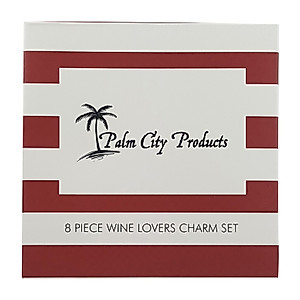 Palm City Products 8 Piece Wine Lovers Themed Charms Set