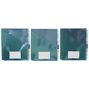 Amazon Basics Two Pocket Plastic Dividers, 8 Tab Set, Multicolor, Pack of 3 Sets