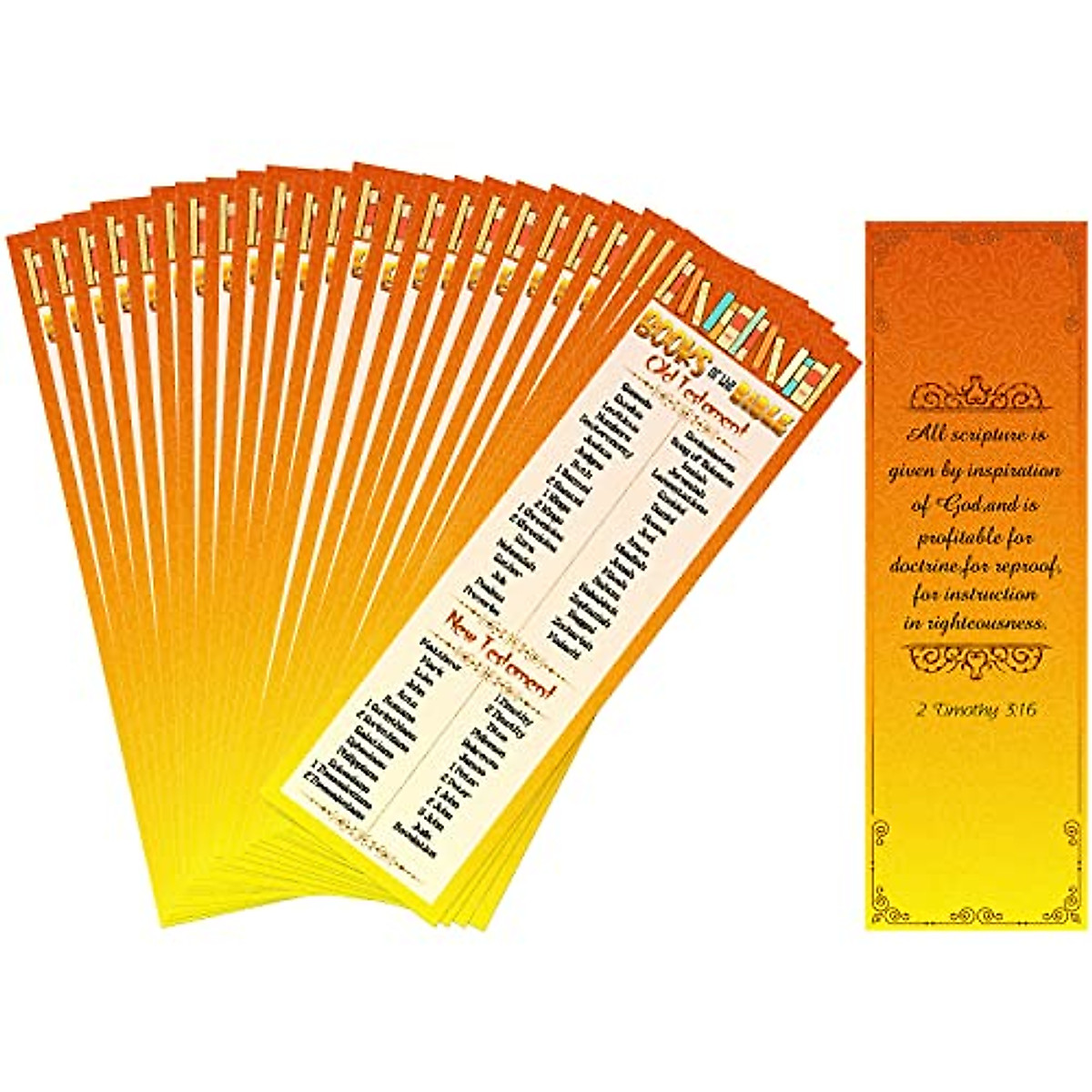 Pack of 60 Books of The Bible Bookmarks Christian Inspirational Bible Bookmark Religious Bookmarks for Readers, Kids, Teens, Men or Women Home Classroom Office Supplies, 2 x 6.5 Inches