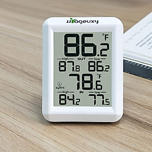 Urageuxy Indoor Outdoor Thermometer Wireless Digital Thermometer with Indoor and Outdoor Temperature Display for Home Room Monitoring