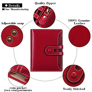 GOIACII Leather Wallets for Women RFID Blocking Zip Around Coin Purse Small