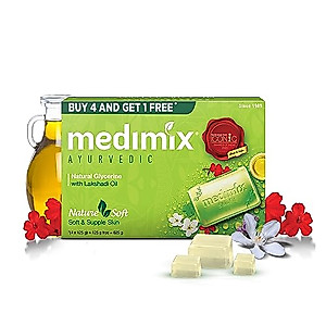 Medimix Ayurvedic Glycerine Soap, 125g (4+1 Super Saver Pack)