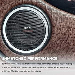 Pyle Car Subwoofer Audio Speaker - 8in Non-Pressed Paper Cone, Black Plastic Basket, Dual Voice Coil 4 Ohm Impedance, 800 Watt Power and Foam Surround for Vehicle Stereo Sound System - PLPW8D