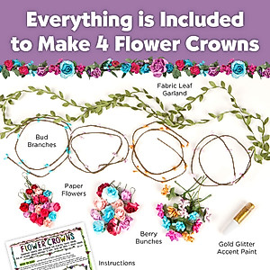 Creativity for Kids Flower Crowns Craft Kit - Create 4 Hair Accessories
