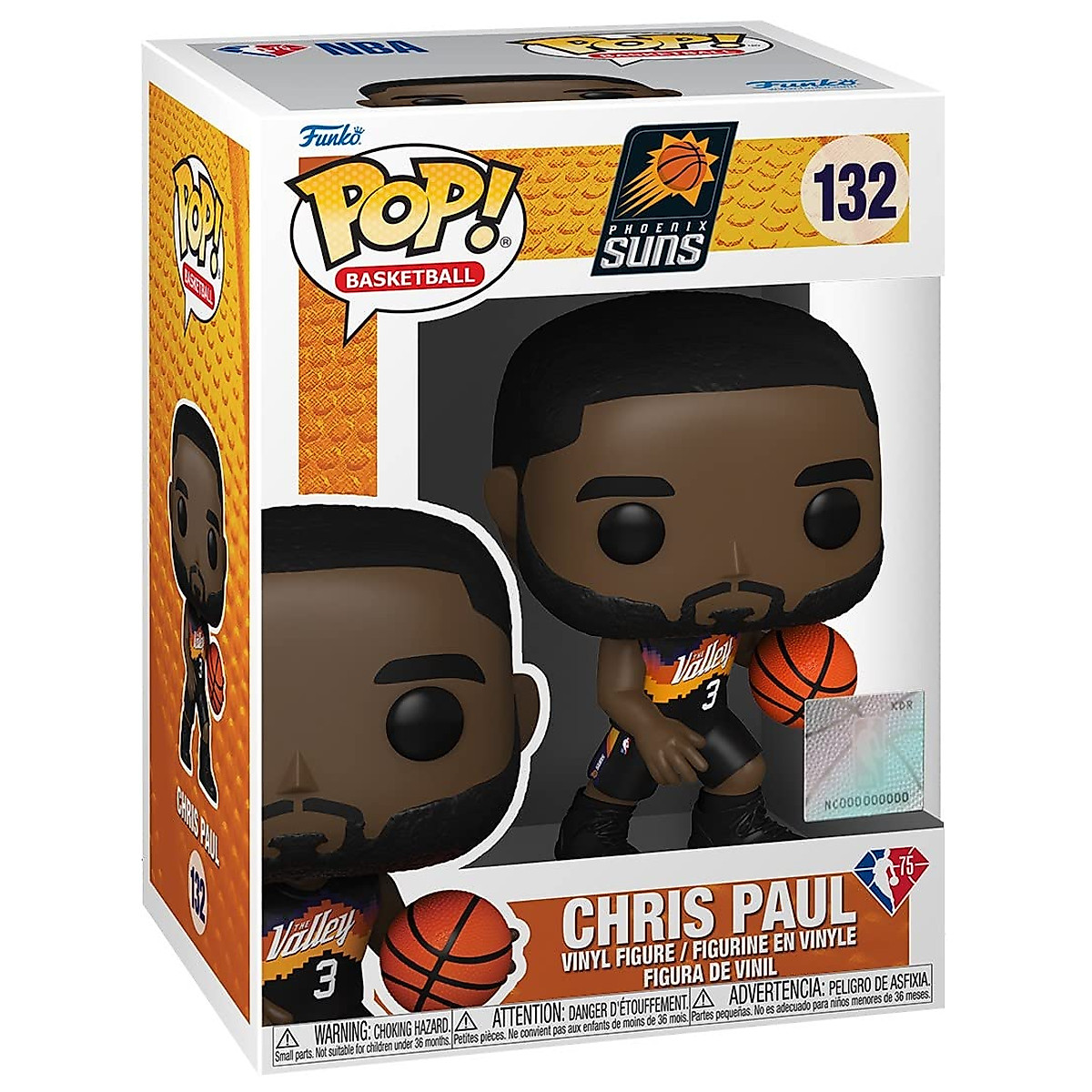 NBA: Suns - Chris Paul (City Edition 2021) Funko Pop! Vinyl Figure (Bundled with Compatible Pop Box Protector Case), Multicolored, 3.75 inches