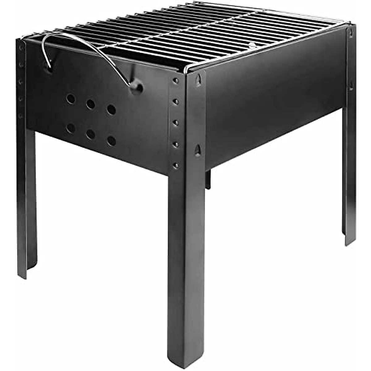 LANTRO JS Folding Portable Barbecue Charcoal Grill,Barbecue Desk Tabletop Outdoor Stainless Steel Smoker BBQ for Outdoor Cooking Camping Picnics Beach(20.47"x13.39"x19.25")