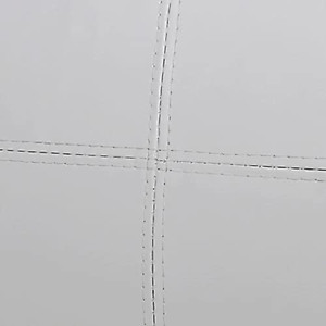 vidaXL Sofa, 3 Seater Sofa Couch with Cushions, Upholstered Sectional Sofa for Living Room Bedroom, Modern Style, Artificial Leather White