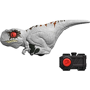 Mattel Jurassic World Dominion Uncaged Dinosaur Toy with Clicker-Controlled Motion & Sound, Click Tracker Atrociraptor Ghost Dino Action Figure