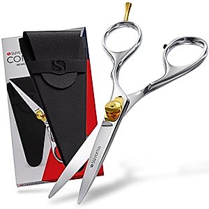 Suvorna Beard scissors for men | Mustache scissors for men | Beard trimming scissors | Grooming scissors men | Barber scissors, 5 inch hair scissors professional | Japanese steel hair cutting scissors