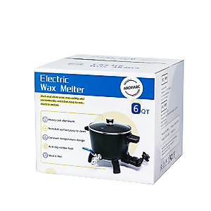 Wax Melter for Candle Making, Soy Wax Melting Pot Holds 6Qts (11 Lbs) of Melted Wax, Pouring Pot with Quick-Pour Valve