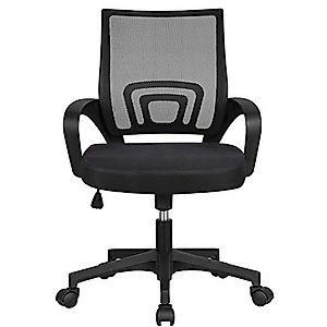 Payhere Executive Task Ergonomic Desk Home Computer Gaming Office Chair Mesh Working Chair with Mid-Back Lumbar Support Armrest Modern Adjustable Swivel Rolling Desk Chair for Women Men, Black