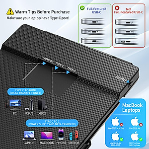 BOSII Laptop Screen Extender Portable - 14 Inch Triple IPS FHD 1080P HDMI/USB-A/Type-C Extended Monitor for Laptops (Maximum Length: 15.74") Compatible with Windows Mac Travel Gaming Work