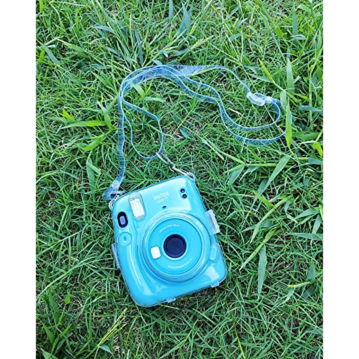Leonuliy Mini 11 Protective Case, Film Storing Box, Removable Shoulder Strap for Fujifilm Instax Mini 11 Instant Camera, Hard PVC, Clear.