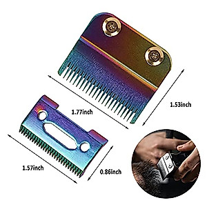 Professional Adjustable Clippers Blades, Carbon Steel Hair Clipper Replacement Blade for Wahl 8148, Wahl Senior Cordless Clipper, Wahl Magic Clipper, Pack of 2 (Taper Rainbow)