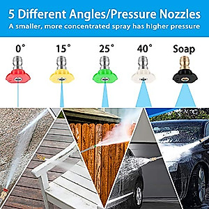 Hopekings Electric Pressure Washer High Pressure Cleaner Power Washer Machine with Power Hose Gun, 5 Nozzles for Cleaning Cars, Home, Driveway, Patio, Garden, Yard