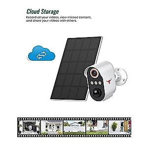 Aiwit 1080p Wireless Security Camera, Indoor/Outdoor Surveillance Bullet Cam with Solar Panels, Live View, AI Human Detection, Night Vision, 2-Way Audio, IP65 Waterproof, Cloud Storage