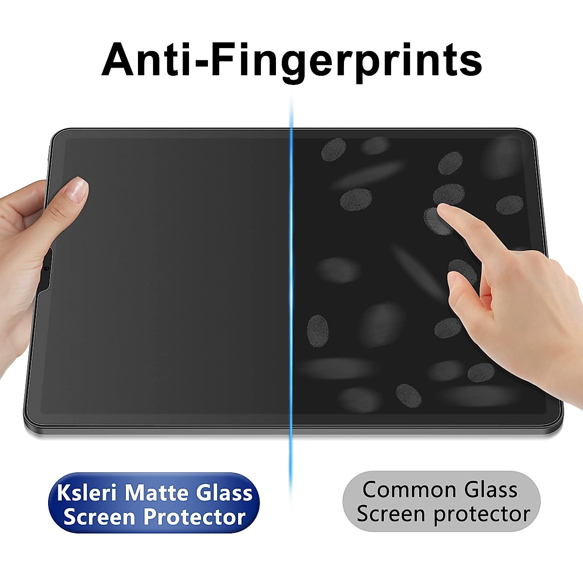 Ksleri [2 Pack Matte Glass Screen Protector for iPad Air 5/iPad Air 4th Generation 10.9 Inch Bubble Free Anti-Glare Anti-Fingerprint Tempered Glass Film with Alignment Frame