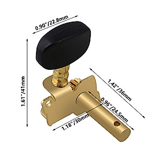 BQLZR Gold-Plated 2R2L Tuning Peg Machine Head Tuners For Ukulele 4 String Guitar